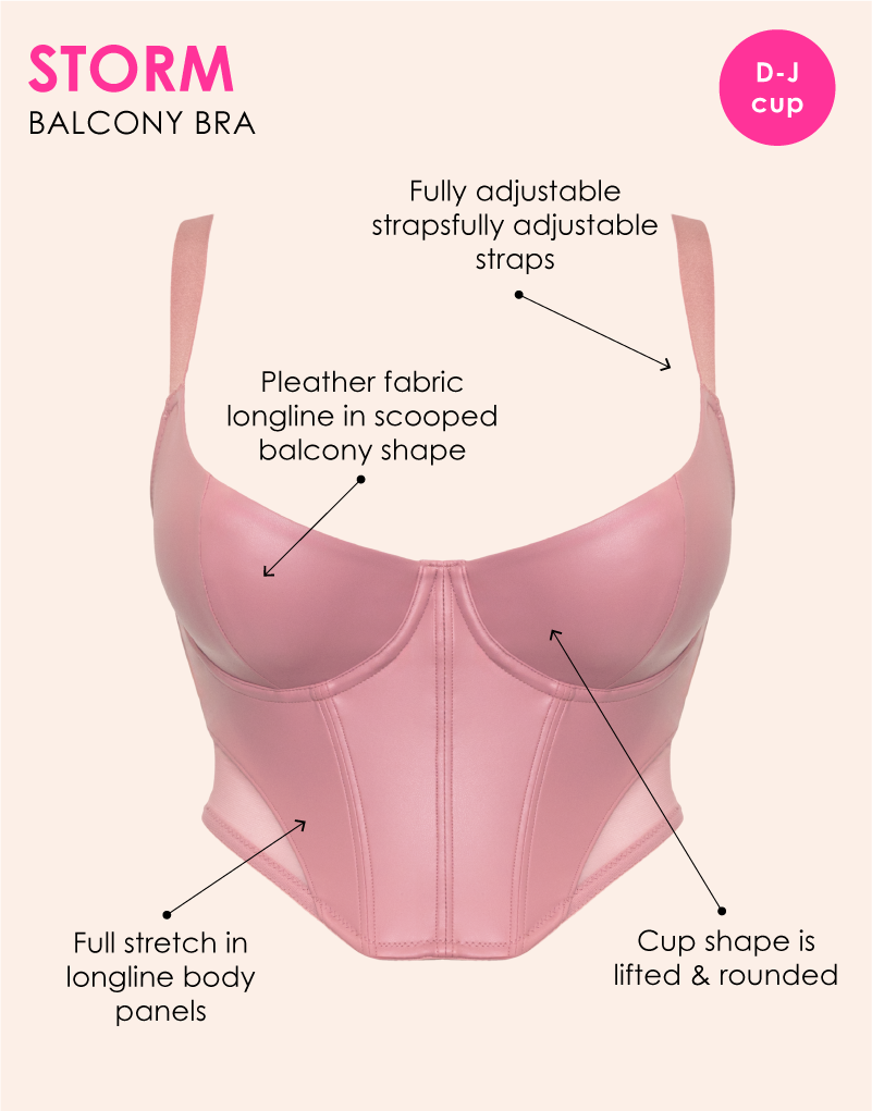 Curvy Kate Storm Scooped Longline Balcony Bra Dusky Rose Pink – Brastop US