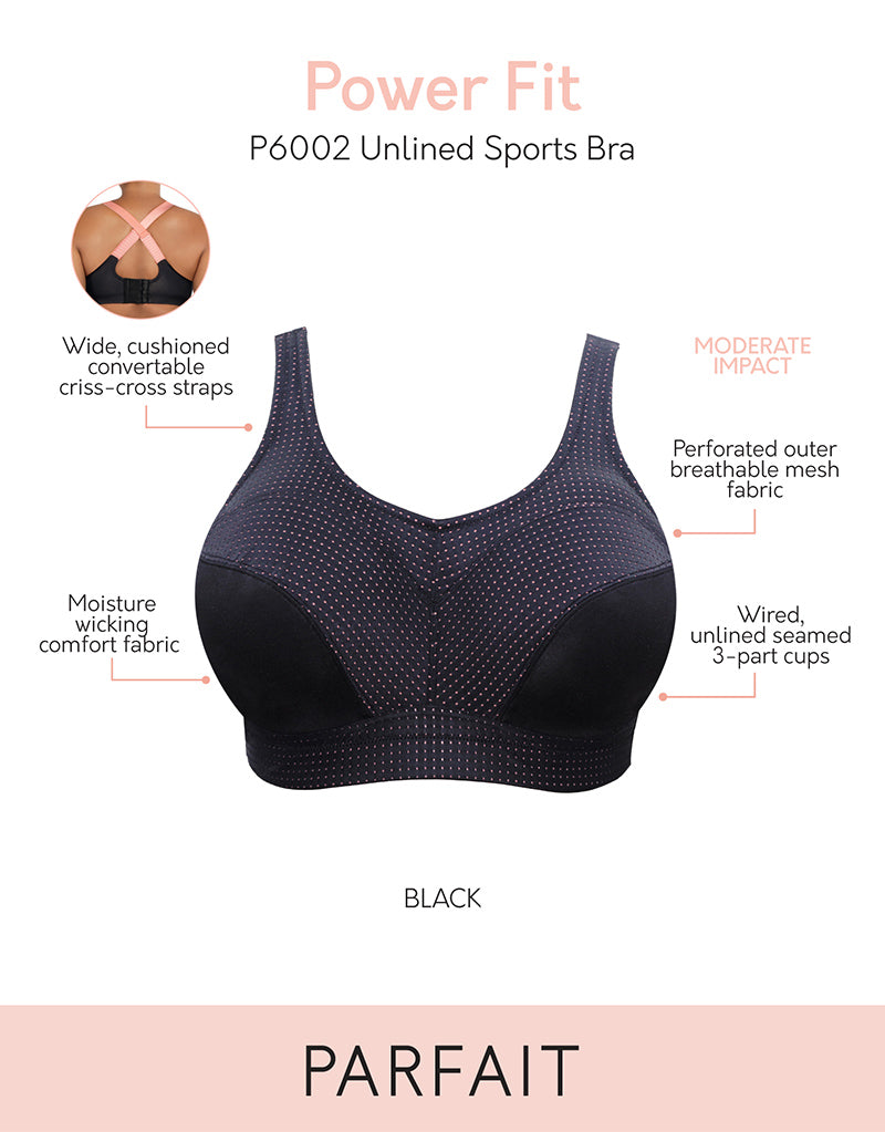 Parfait Power Fit Wired Sports Bra Black Pink – Brastop US