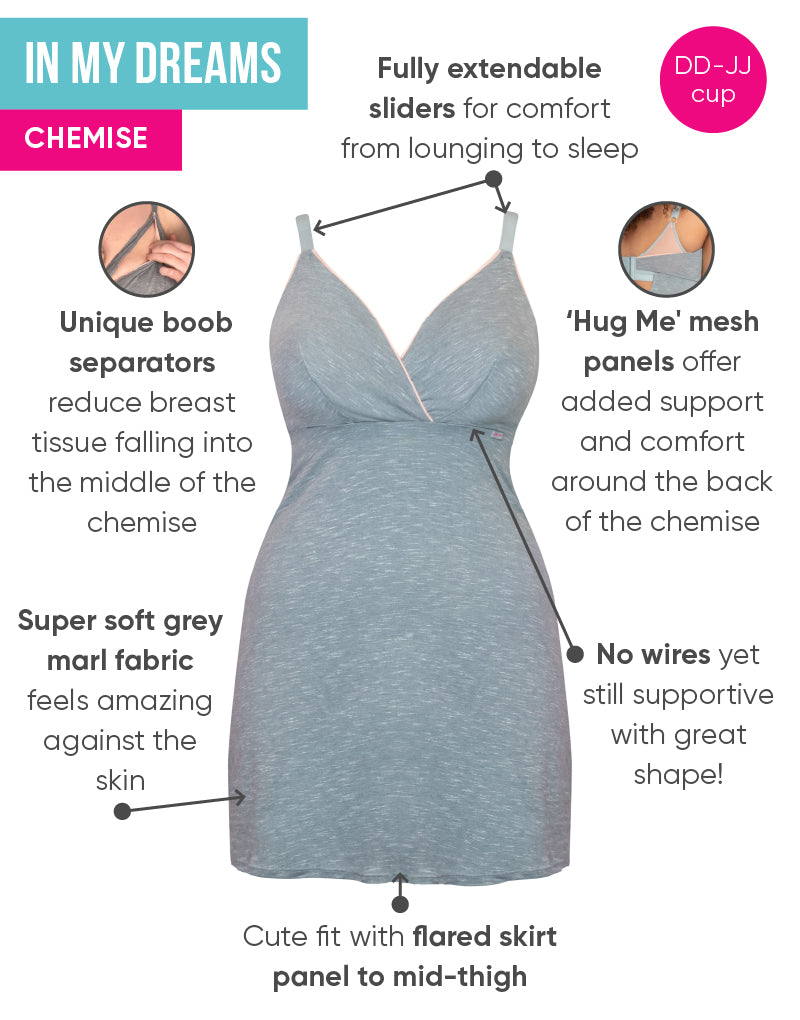 Curvy Kate In My Dreams Chemise Grey/Peach – Brastop US